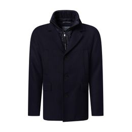 Doppeljacke Pierre Cardin "Pierre Cardin Jacke", Herren, Gr. 52, schwarz (salute), Obermaterial: 80% Polyester PES. 20% Wolle WO. Futter: 100% Polyamid PA., relaxed fit, ohne Ausschnitt, Jacken, mit Materialmix
