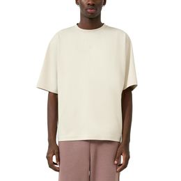 Kurzarmshirt QS, Jungen, Gr. M, ecru, Jersey, Obermaterial: 53% Baumwolle, 46% Polyester, 1% Elasthan, bestickt, unifarben, weit h&uuml;ftbedeckend, Rundhals, abgesteppte Kante, Shirts, mit kleiner Logo-Stickerei