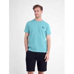 T-Shirt Lerros "Baumwoll-T-Shirt mit bequemem Rundhalsausschnitt und Print", Jungen, Gr. L, reef blau, 100% Baumwolle, Rundhals, Shirts T-Shirt