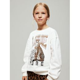 Sweatshirt name it "NKFBEO LS NREG SWEAT BRU BOX", M&auml;dchen, Gr. 158/164, wei&szlig; (cloud dancer), angeraute Sweatware, Obermaterial: 100% Baumwolle, bedruckt, unifarben, normal normal, Rundhals, Rippb&uuml;ndchen, Sweatshirts Sweatshirt
