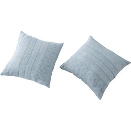 Kissenbez&uuml;ge OTTO HOME "Toscana Kissenbezug", blau (hellblau), B:50cm L:50cm, Mischgewebe, Obermaterial: 80% Baumwolle, 10% Polyacryl, 10% Polyester, Kissenbez&uuml;ge, passend zur Tagesdecke Toscana, in Gr&ouml;&szlig;e 50x50 cm