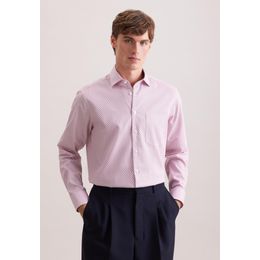 Businesshemd Seidensticker "Schwarze Rose", Herren, Gr. XXL (46), normale &Auml;rmell&auml;ngen, berry, 100% Baumwolle, bedruckt, regular fit, 2-Knopf-Manschette, Hemden, Regular 1/1 Kentkragen Druck