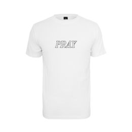 T-Shirt MisterTee "MisterTee Herren Pray Hands Tee", Jungen, Gr. L, wei&szlig;, 100% Baumwolle, unifarben, normal, Rundhals, Shirts T-Shirt