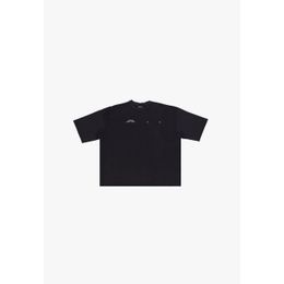 T-Shirt DROPSIZE "Dropsize HEAVY OVERSIZE POCKET T-SHIRT", Jungen, Gr. S, acid schwarz, 100% Baumwolle, unifarben, oversize, Rundhals, Shirts T-Shirt