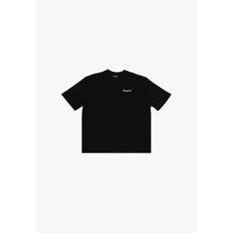 T-Shirt DROPSIZE "Dropsize HEAVY OVERSIZE BUTTERFLIES PARADISE T-SHIRT", Jungen, Gr. L, schwarz, 100% Baumwolle, bedruckt, oversize, Rundhals, Shirts T-Shirt