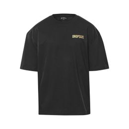 T-Shirt DROPSIZE "Dropsize Dropsize Heavy Oversize Rise Above T-Shirt", Jungen, Gr. L, schwarz, 70% Baumwolle, 30% Polyester, bedruckt, loose fit, Rundhals, Shirts T-Shirt
