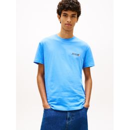 T-Shirt Tommy Jeans "REGULAR VINTAGE LA BACK", Jungen, Gr. L, blau (blau twilight), Single Jersey, Obermaterial: 100% Baumwolle, unifarben, regular fit normal, Rundhals, eingesetzt abgesteppte Kante, Shirts T-Shirt, in regul&auml;rer Passform mit Markenprint