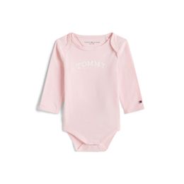 Langarmbody Tommy Hilfiger, Jungen, Gr. 80, N-Gr, rosa (duchess pink), Jersey, Obermaterial: 93% Baumwolle, 7% Elasthan, unifarben, regular fit, Rundhals, eingesetzt abgesteppte Kante, Bodys, Regular fit, f&uuml;r Babys