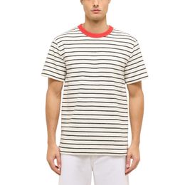 T-Shirt Mustang "MU-Akron", Jungen, Gr. XL, schwarz, wei&szlig; gestreift, Strick, Obermaterial: 100% Baumwolle, gestreift, relaxed fit normal, Rundhals, Shirts T-Shirt, in bequemer Passform