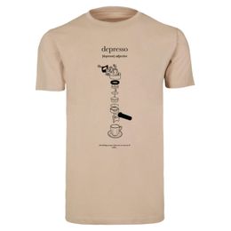T-Shirt MisterTee "MisterTee Depresso T-Shirt Round Neck", Jungen, Gr. XXL, beige (sand), 100% Baumwolle, bedruckt, normal, Rundhals, Shirts T-Shirt