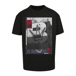 T-Shirt "Upscale by Mister Tee Herren BRKLYN House Oversize Tee", Jungen, Gr. L, schwarz, 100% Baumwolle, UPSCALE BY MISTER TEE, unifarben, oversize, Rundhals, Shirts T-Shirt