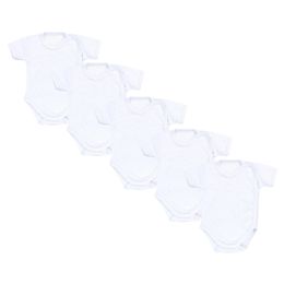 Kurzarmbody TUPTAM "Wickelbody Unisex Baby Kurzarm Wickelbody 5er Pack", Jungen, Gr. 74, N-Gr, wei&szlig;, Obermaterial: 100% Baumwolle CO., Bodys