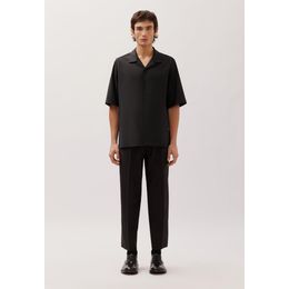 Businesshemd STUDIO SEIDENSTICKER, Herren, Gr. L (41-42), normale &Auml;rmell&auml;ngen, schwarz, 52% Wolle, 44% Polyester, 4% Elasthan, unifarben, regular fit, Hemden, Regular 1/2 Reverskragen Uni
