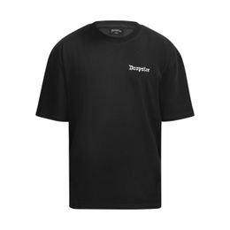 T-Shirt DROPSIZE "Dropsize Herren Heyvy Oversize Crew Dove T-Shirt", Jungen, Gr. L, washed schwarz, 100% Baumwolle, bedruckt, oversize, Rundhals, Shirts T-Shirt