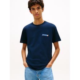 T-Shirt Tommy Jeans "REGULAR VINTAGE LA BACK", Jungen, Gr. XXL, blau (schwarz night navy), Single Jersey, Obermaterial: 100% Baumwolle, unifarben, regular fit normal, Rundhals, eingesetzt abgesteppte Kante, Shirts T-Shirt, in regul&auml;rer Passform mit Markenprint