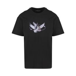 Kurzarmshirt "Upscale by Mister Tee Herren Vive la Liberte Oversize Tee", Jungen, Gr. L, schwarz, 100% Baumwolle, UPSCALE BY MISTER TEE, unifarben, oversize, Rundhals, Shirts