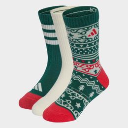 Funktionssocken adidas Performance "LK X-MAS 3PP", M&auml;dchen, Gr. 25-27, collegiate gr&uuml;n, ivory, pure ruby, Obermaterial: 54% Baumwolle, 23% Polyester, 21% Polyamid, 2% Elasthan. Obermaterial 2: 59% Baumwolle, 36% Polyester, 4% Elasthan, 1% Polyamid. Obermaterial 3: 52% Baumwolle, 45% Polyester, 2% Elasthan, 1% Polyamid, Socken