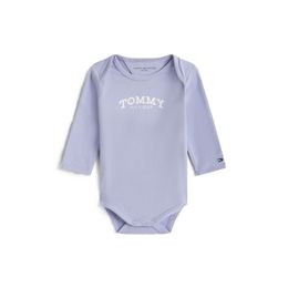 Langarmbody Tommy Hilfiger, Jungen, Gr. 74, N-Gr, lila (periwinkle dusk), Jersey, Obermaterial: 93% Baumwolle, 7% Elasthan, unifarben, regular fit, Rundhals, eingesetzt abgesteppte Kante, Bodys, Regular fit, f&uuml;r Babys