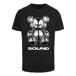 T-Shirt MisterTee "MisterTee Feel The Sound Chrome Bear Tee", Jungen, Gr. M, schwarz, 100% Baumwolle, bedruckt, normal, Rundhals, Shirts T-Shirt