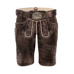 Spieth & Wensky Lederhose SPIETH & WENSKY "Alex", Herren, Gr. 46, N-Gr, braun (mahagoni, st beige), Obermaterial: 100% Ziegenleder goatskin., festlich, slim fit, Hosen, mit traditioneller Stickerei