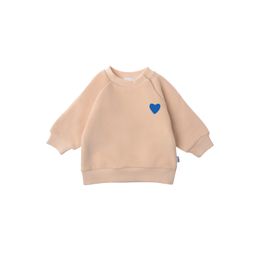 Sweatshirt Liliput "Herz", Jungen, Gr. 98/104, beige, 80% Baumwolle, 20% Polyester, bedruckt, normal, Rundhals, Sweatshirts Sweatshirt, mit elastischem B&uuml;ndchen