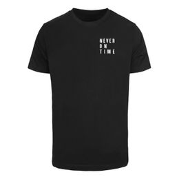 Kurzarmshirt MisterTee "MisterTee Herren Never On Time Tee", Jungen, Gr. 5XL, schwarz, 100% Baumwolle, unifarben, normal, Rundhals, Shirts