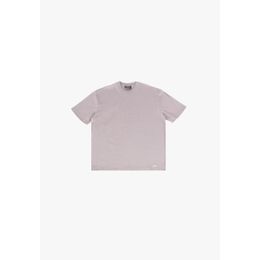 T-Shirt DROPSIZE "Dropsize HEAVY OVERSIZE METAL PATCH T-SHIRT", Jungen, Gr. M, driftwood, 100% Baumwolle, bedruckt, oversize, Rundhals, Shirts T-Shirt