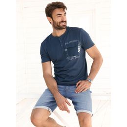 Kurzarmshirt Catamaran "Kurzarm-Shirt", Jungen, Gr. 44/46, blau (dunkelblau), 100% Baumwolle, bedruckt, gemustert, unifarben, Rundhals, Shirts