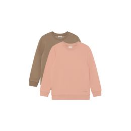 Longpullover Minymo "Sweater MISweatshirt", M&auml;dchen, Gr. 104, grau (fossil), Obermaterial: 60% Baumwolle CO. 40% Polyester PES., Pullover Longpullover