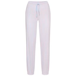 Pyjamahose Vivance Dreams, Damen, Gr. 32/34, N-Gr, blau, rosa gestreift, Single Jersey, Obermaterial: 100% Baumwolle, gestreift, mehrfarbig, lang, Hosen Pyjamahose, mit sch&ouml;nem Blumendruck