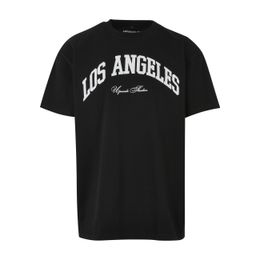 T-Shirt "Upscale by Mister Tee Unisex L.A. College Oversize Tee", Jungen, Gr. L, schwarz, 100% Baumwolle, UPSCALE BY MISTER TEE, bedruckt, oversize, Rundhals, Shirts T-Shirt