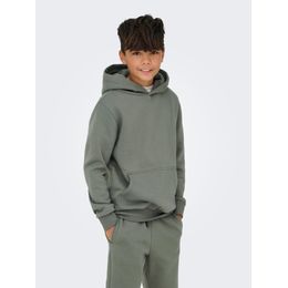 Kapuzensweatshirt ONLY & SONS JUNIOR "OSJCERES HOODIE SWT NOOS", Jungen, Gr. 158/164, gr&uuml;n (castor gray), angeraute Sweatware, Obermaterial: 65% Baumwolle, 35% Polyester, meliert, unifarben, regular fit normal, Rundhals, Rippb&uuml;ndchen, Sweatshirts, Baumwollmischung, regular fit