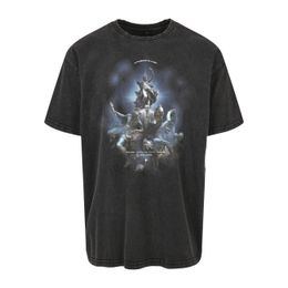 Kurzarmshirt "Upscale by Mister Tee Herren", Jungen, Gr. L, acid schwarz, 100% Baumwolle, UPSCALE BY MISTER TEE, unifarben, oversize, Rundhals, Shirts