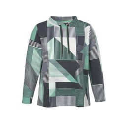 Sweatshirt Via Appia Due "Via Appia Due Sweatshirt", Damen, Gr. 44, gr&uuml;n (gr&uuml;n multicolor), Obermaterial: 76% Viskose CV. 20% Polyester PES. 4% Elasthan EL., relaxed fit, ohne Ausschnitt, Sweatshirts Sweatshirt, Gro&szlig;e Gr&ouml;&szlig;en