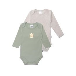 Body Liliput "Gespenst", Jungen, Gr. 50/56, EURO-Gr&ouml;&szlig;en, grau, gr&uuml;n, 100% Baumwolle, bedruckt, Bodys Body, 2er-Pack mit dehnbarem Amineck-Halsausschnitt
