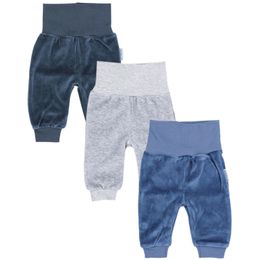 Jogginghose TUPTAM "Hose Baby Jungen Nicki Hose Jogginghose 3er Pack", M&auml;dchen, Gr. 56, N-Gr, blau (graphit, melange grau, jeans), Obermaterial: 77% Baumwolle CO. 23% Polyester PES., Hosen Jogginghose