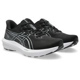 Laufschuh asics "GT-1000 15", Herren, Gr. 46,5, schwarz-wei&szlig; (schwarz, schwarz), Synthetik, Schuhe Laufschuh, f&uuml;r mehr Stabilit&auml;t und wasserdicht