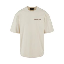 T-Shirt DROPSIZE "Dropsize Herren Heavy Oversize Crime T-Shirt", Jungen, Gr. L, coconutmilk, 100% Baumwolle, bedruckt, oversize, Rundhals, Shirts T-Shirt