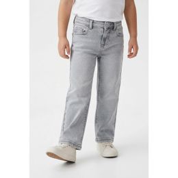 5-Pocket-Jeans KIDS Only "KMGJUICY WIDE LEG REA707 DNM NOOS", M&auml;dchen, Gr. 122, N-Gr, medium grau denim, Denim/Jeans, Obermaterial: 99% Baumwolle, 1% Elasthan, unifarben, weit normal, Jeans 5-Pocket-Jeans