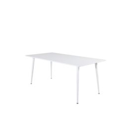 Esstisch VENTURE HOME "Polar, rechteckiger Esstisch in hellem Wei&szlig;, 180 &times; 90 cm", wei&szlig; (90, wei&szlig;), B:90cm H:75cm T:90cm, Tische, Esstisch, Esszimmertisch, MDF, Metallbeine, rechteckig, hell, skandinavisch