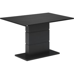 Esstisch OTTO HOME "Geranie", schwarz wood optic, schwarz base, schwarz wood optic, B:120cm H:76cm T:80cm, MDF, Tische, Esstisch