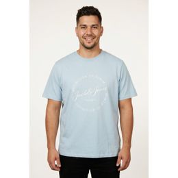 Jack & Jones PlusSize Rundhalsshirt "JJGRAYSON TEE SS CREW NECK PLS", Jungen, Gr. 4XL, celestial blau, Jersey, Obermaterial: 100% Baumwolle, JACK & JONES PLUSSIZE, bedruckt, regular fit normal, Rundhals, Shirts Rundhalsshirt, Baumwolle, regular fit
