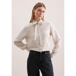 Hemdbluse Seidensticker, Damen, Gr. XL (42), off, wei&szlig;, 71% Viskose, 29% Polyester, gestreift, regular fit, ohne Ausschnitt, Blusen Hemdbluse, 1/1 Kragen Gestreift
