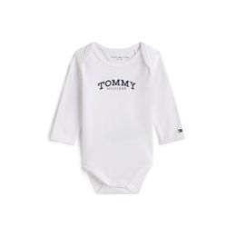 Langarmbody Tommy Hilfiger, Jungen, Gr. 68, N-Gr, wei&szlig;, Jersey, Obermaterial: 93% Baumwolle, 7% Elasthan, unifarben, regular fit, Rundhals, eingesetzt abgesteppte Kante, Bodys, Regular fit, f&uuml;r Babys