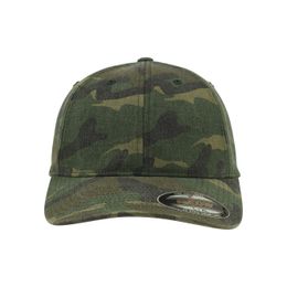 Flex Cap Flexfit "Flexfit Unisex Flexfit Garment Washed Camo", Gr. S/M, gr&uuml;n (gr&uuml;ncamouflage), 98% Baumwolle, 2% Elasthan, Caps
