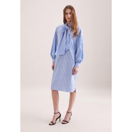 Sommerkleid Seidensticker, Damen, Gr. S (36), Normalgr&ouml;&szlig;en, hellblau, 73% Baumwolle, 23% Polyamid, 4% Elasthan, gestreift, oversize, Kleider Sommerkleid, 1/1 Binderkragen Gestreift
