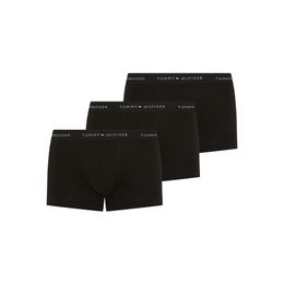 Trunk, Herren, Gr. L (52), 3 Stk., schwarz (schwarz, schwarz, schwarz), Webqualit&auml;t, Obermaterial: 95% Baumwolle, 5% Elasthan, Tommy Hilfiger Underwear, k&ouml;rpernah, Unterhosen, K&ouml;rpernahe Passform mit elastischem Bund