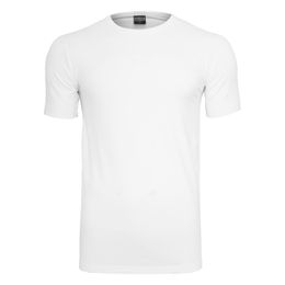 T-Shirt Urban Classics "Urban Classics Herren Fitted Stretch Tee", Jungen, Gr. M, wei&szlig;, 95% Baumwolle, 5% Elasthan, unifarben, normal, Rundhals, Shirts T-Shirt