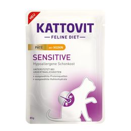 Kattovit Sensitive Pat&eacute; mit Huhn Katzen-Nassfutter hypoallergene Schonkost 10x85g