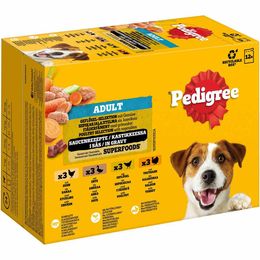 Pedigree Adult Gefl&uuml;gel-Selektion in Sauce Hunde-Nassfutter Alleinfuttermittel 24x100 g